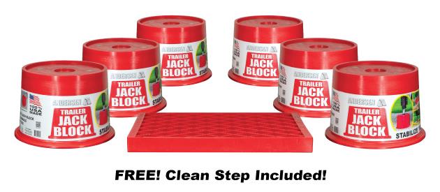 3608-6-CS Andersen Trailer Jack Block 6-pack with FREE Clean Step for ...